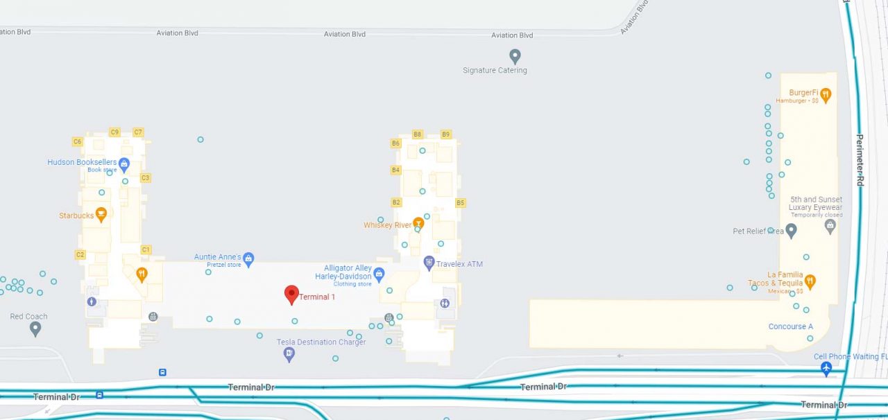 Terminal 1 map Fort Lauderdale Airport