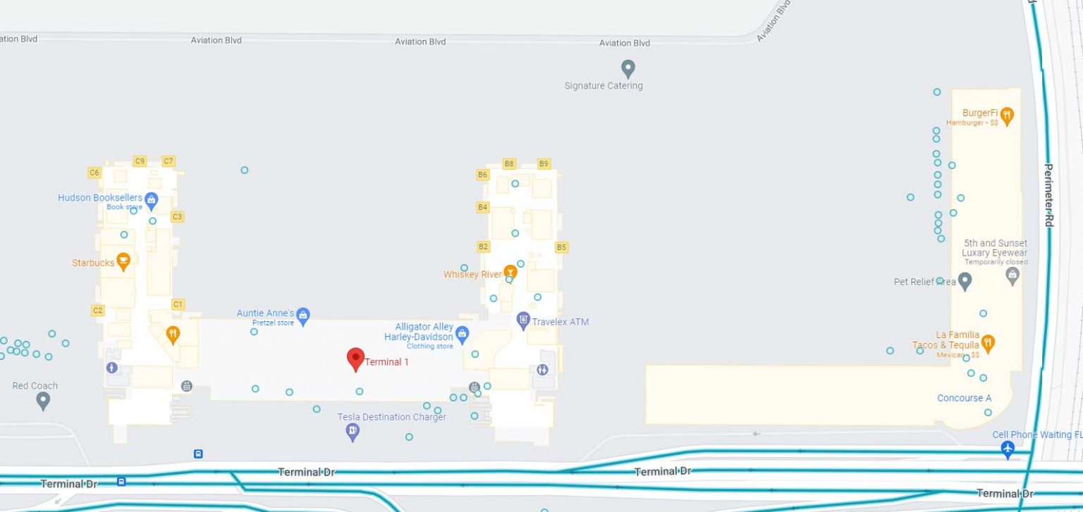 Terminal 1 map Fort Lauderdale Airport