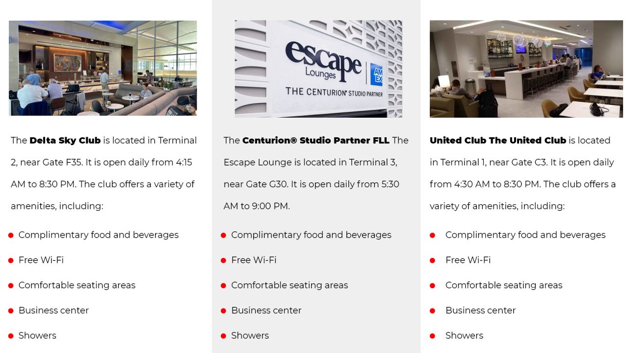 Lounges Fort Lauderdale airport FLL