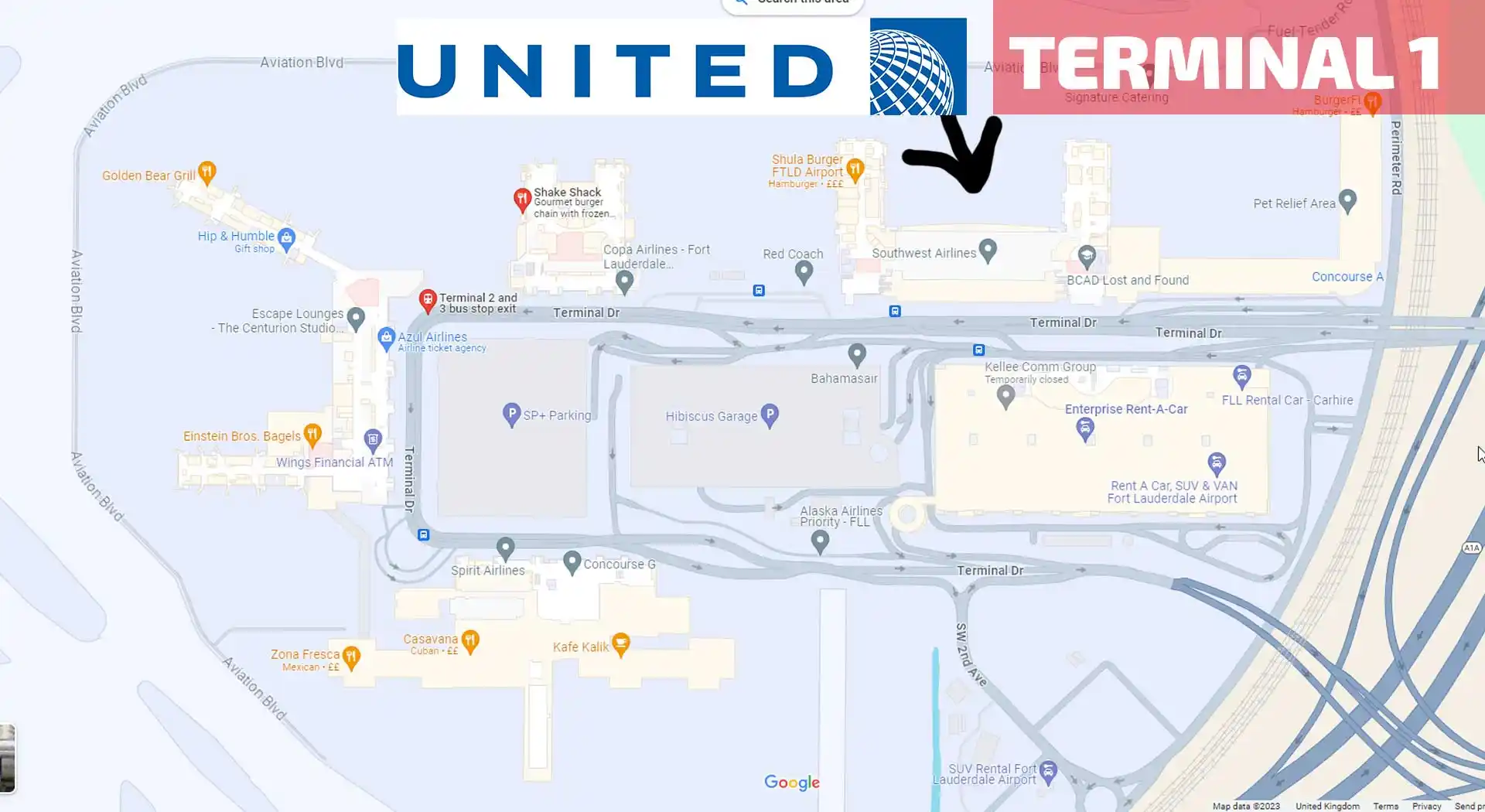 United Airlines Fort Lauderdale Airport Terminal FLL United Airlines Fort Lauderdale Airport Terminal FLL